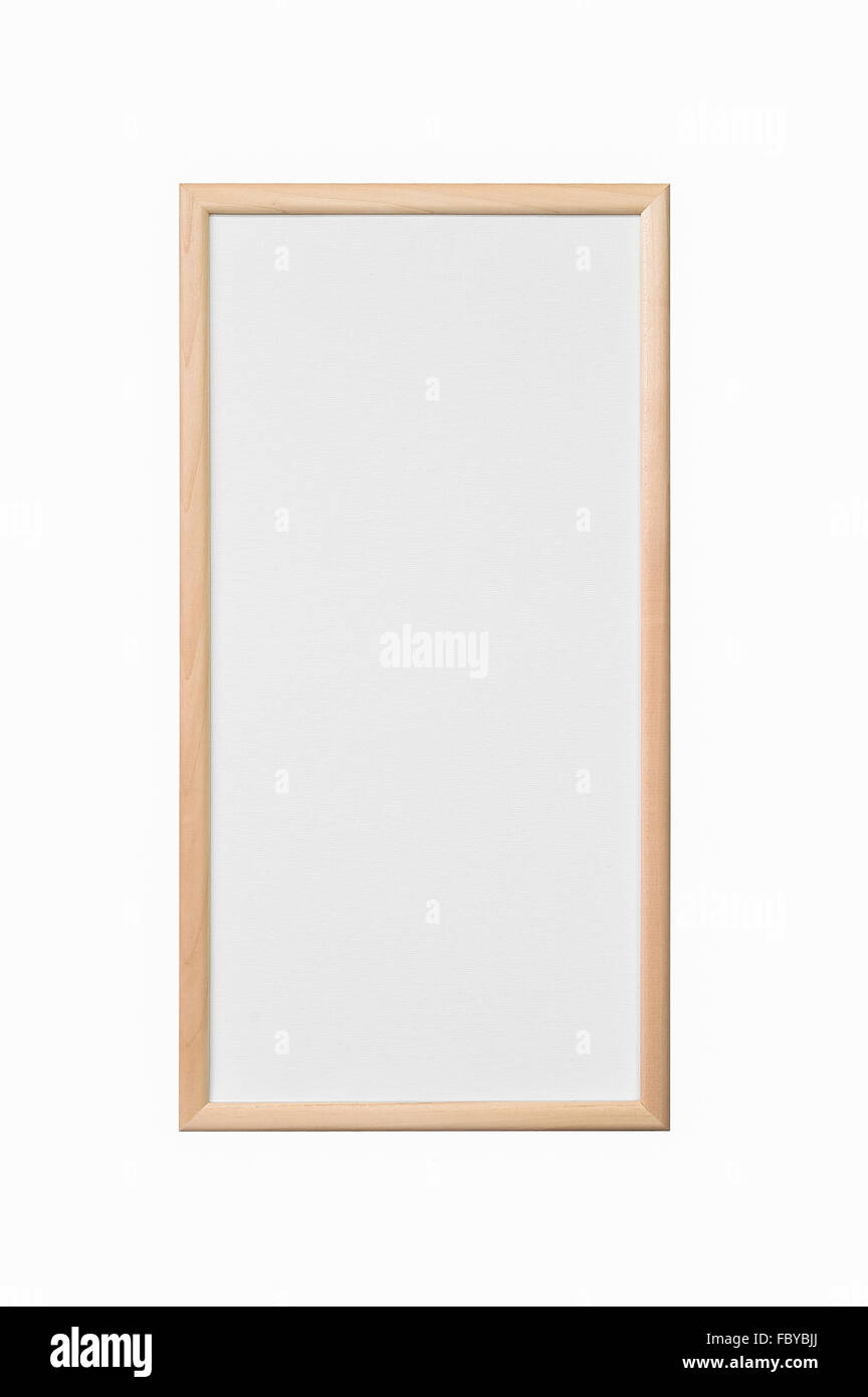 White painter canvas in frame isolated on white with clipping path ...