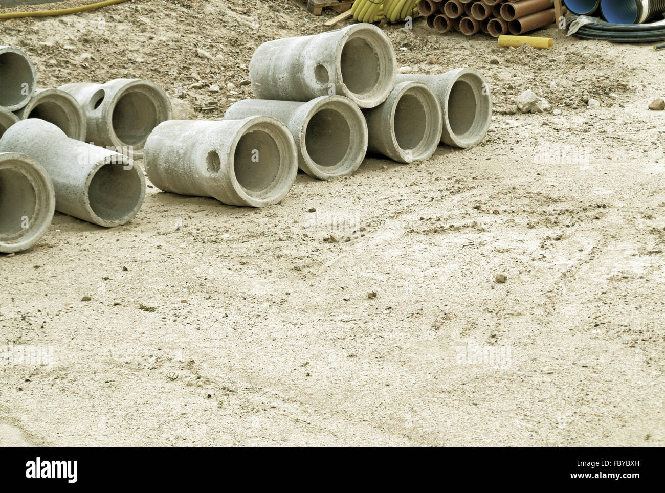 industrial concrete pipe for building construction Stock Photo - Alamy