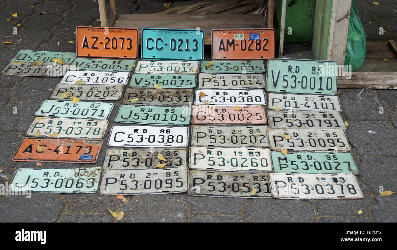 caribbean license plate Stock Photo - Alamy