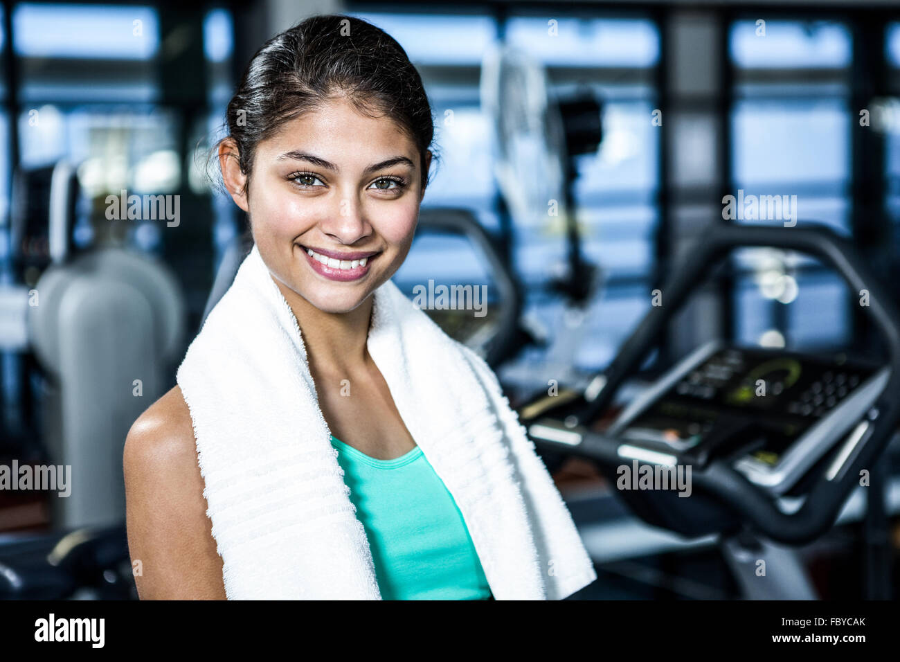 Portrait of smiling fit woman Stock Photo - Alamy