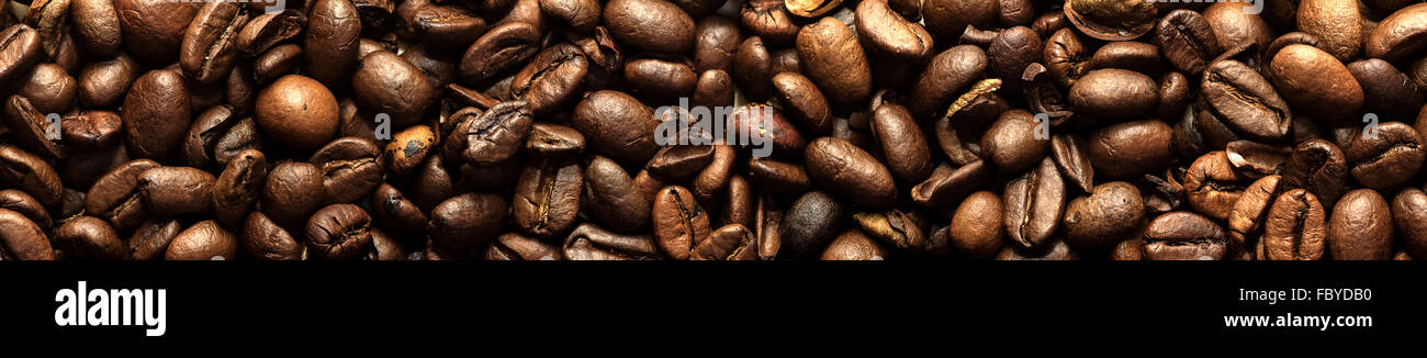 Coffee beans panorama shot Stock Photo - Alamy
