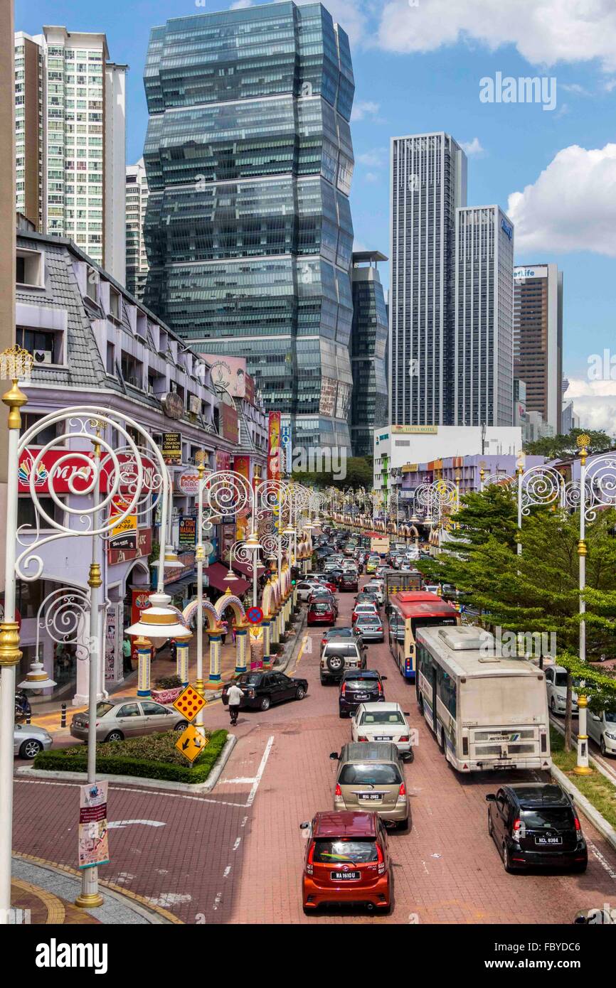 People walking near traditional Indian Arches in Little India ...