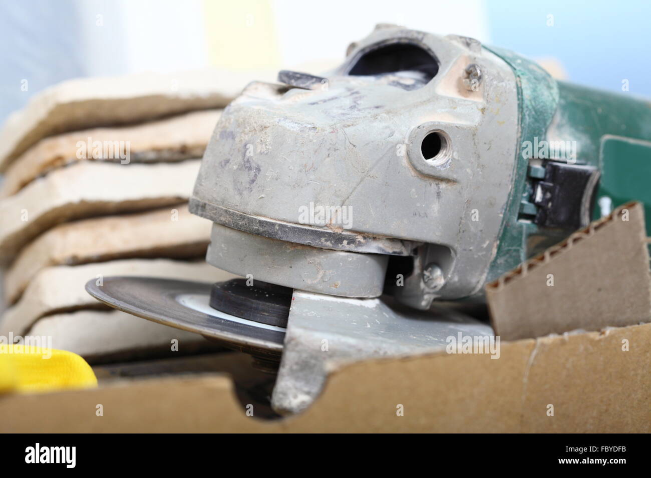 construction tool angle grinder for cutting tile Stock Photo - Alamy