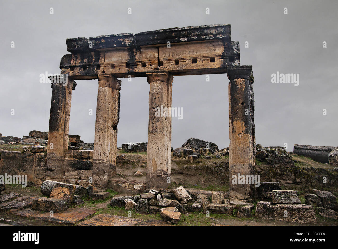 Ruin in ancient greek town Hierapolis Stock Photo - Alamy