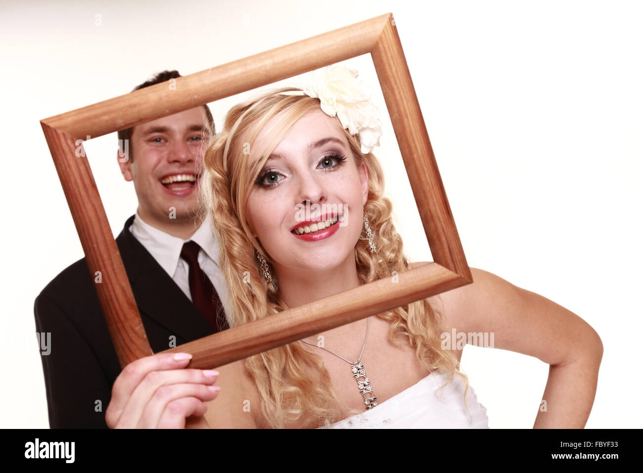 Wedding bride groom picture frame hi-res stock photography and images ...
