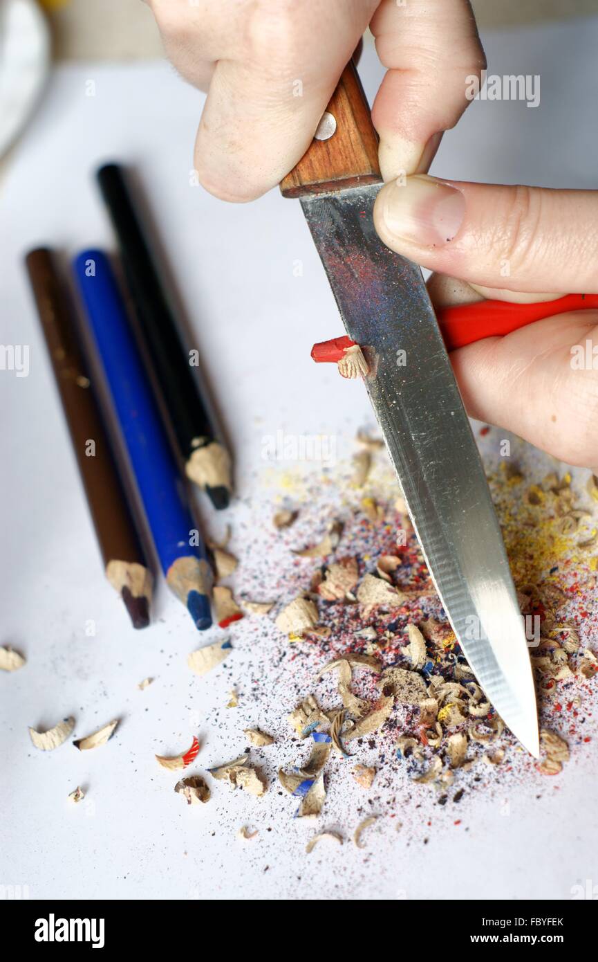 sharpened colored pencils Stock Photo - Alamy