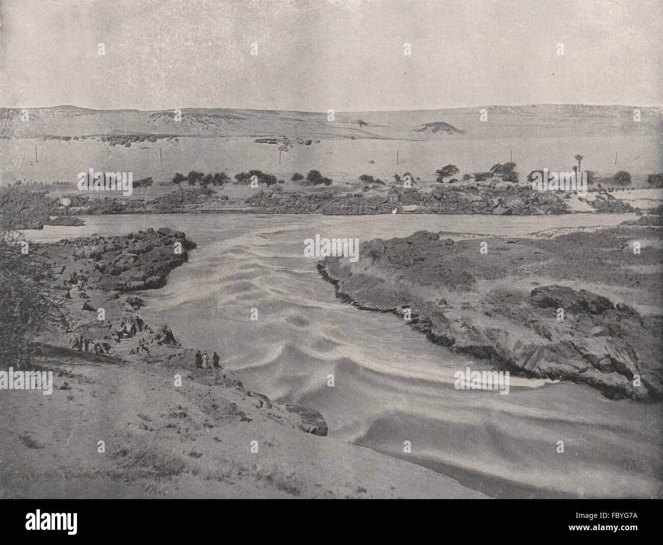 ASWAN. The First Cataract of the Nile. Egypt, antique print 1895 Stock ...