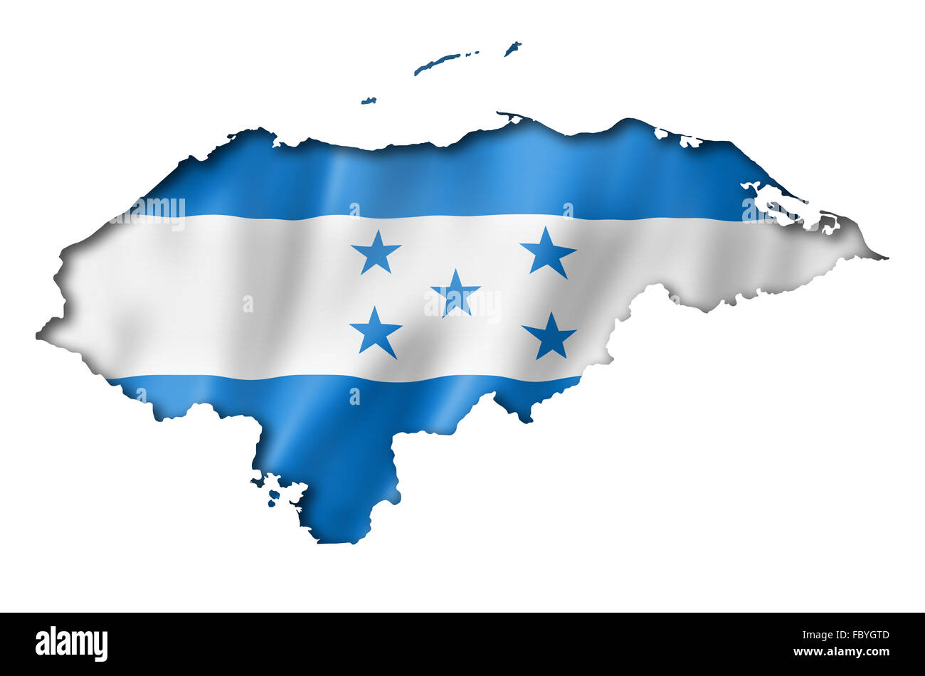 Waving flag honduras national Cut Out Stock Images & Pictures - Alamy