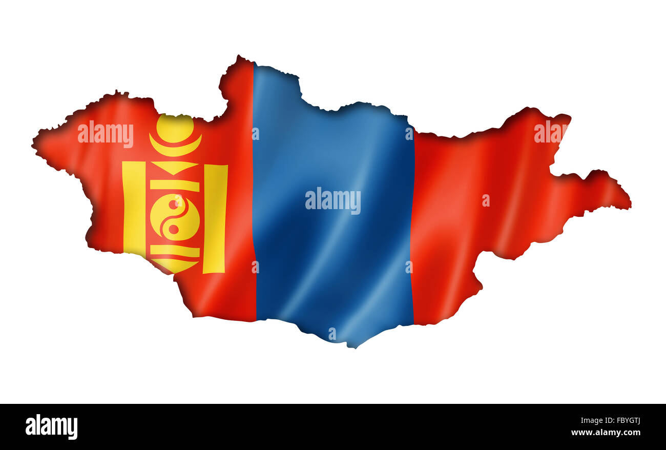 Mongolia flag map Stock Photo - Alamy