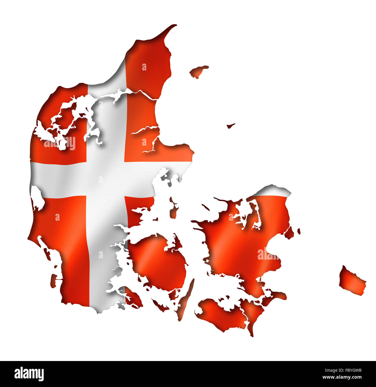 3d map illustration denmark flag hi-res stock photography and images - Alamy