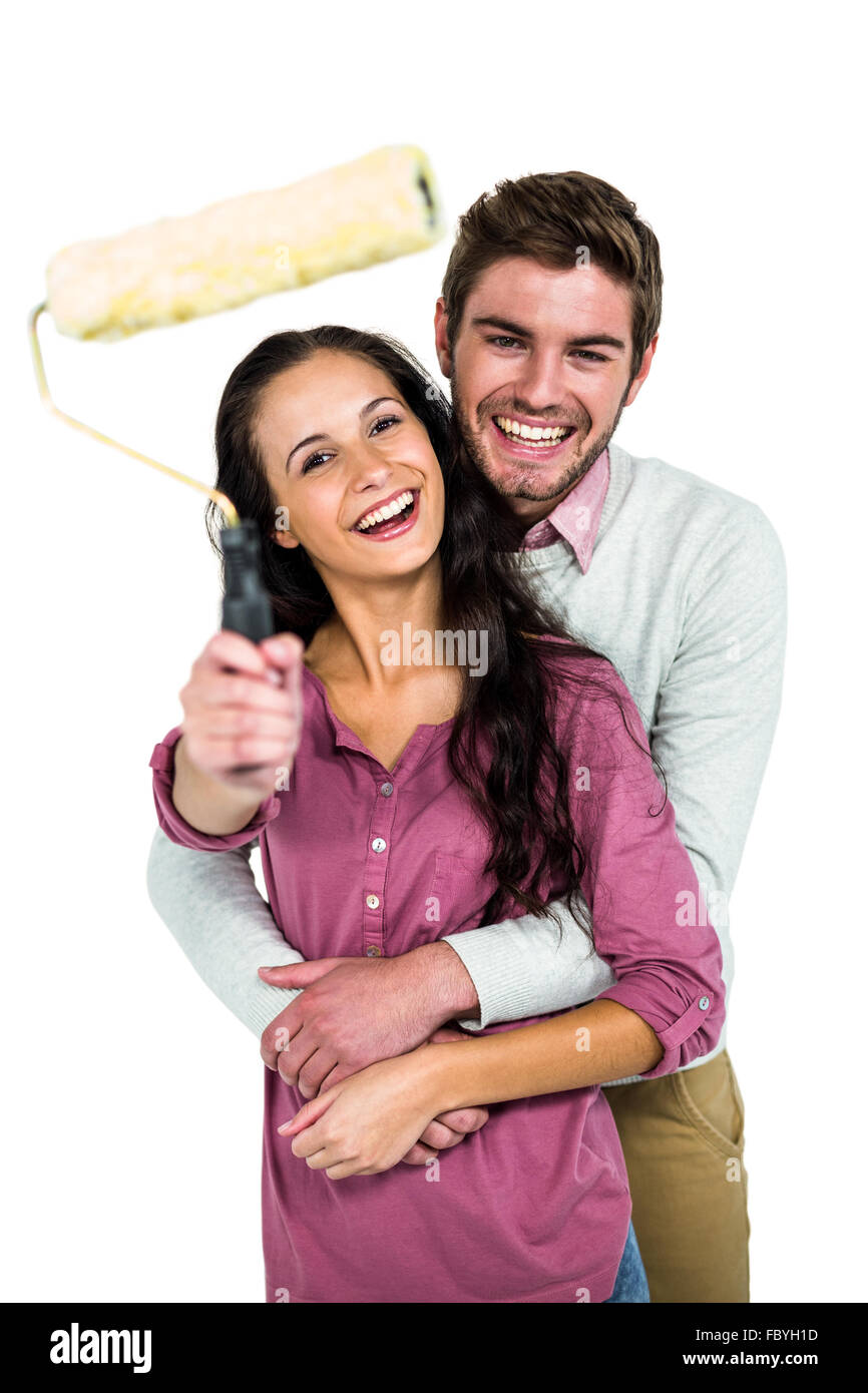 Woman long roller painting hi-res stock photography and images - Alamy