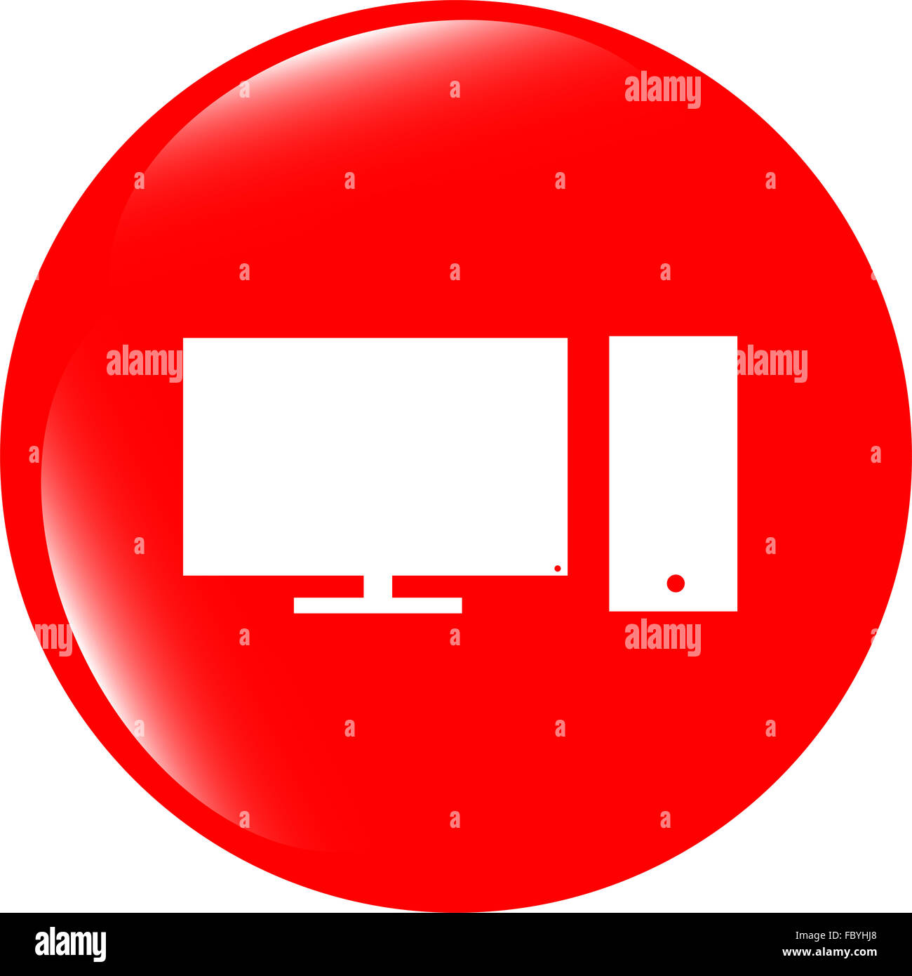 computer pc icon button Stock Photo - Alamy