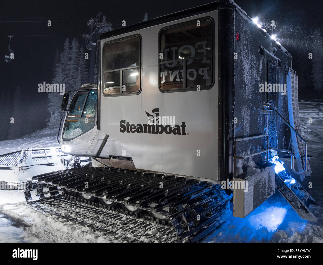 Snowcat, Four Points Lodge for evening dinners, Steamboat Ski Area ...