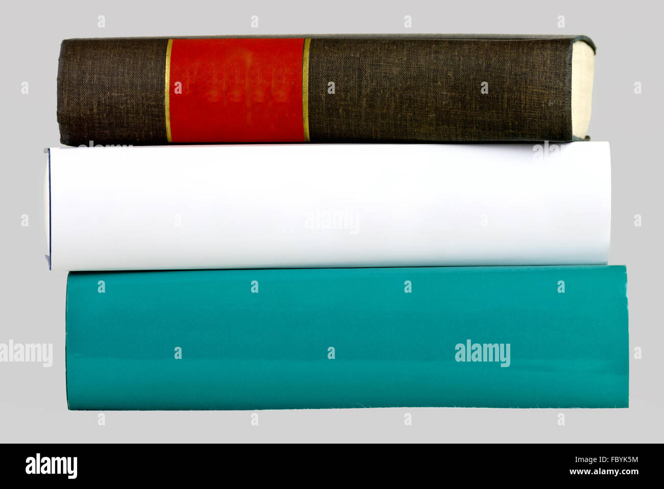 isolated stack of three books Stock Photo - Alamy
