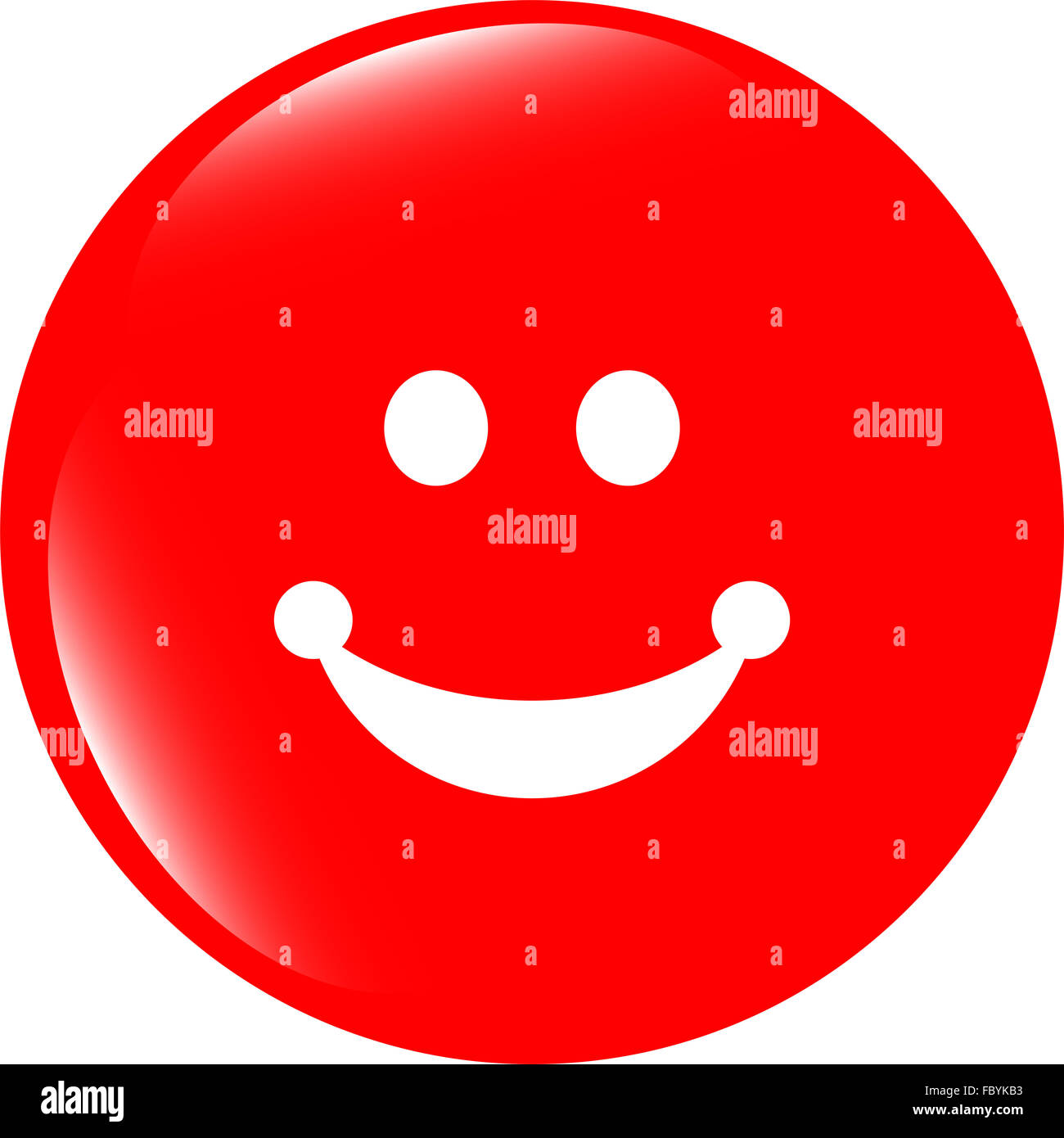 Smile icon glossy button Stock Photo - Alamy
