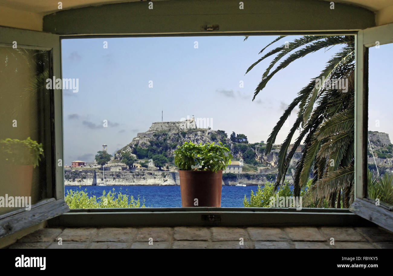 greece in a window Stock Photo - Alamy