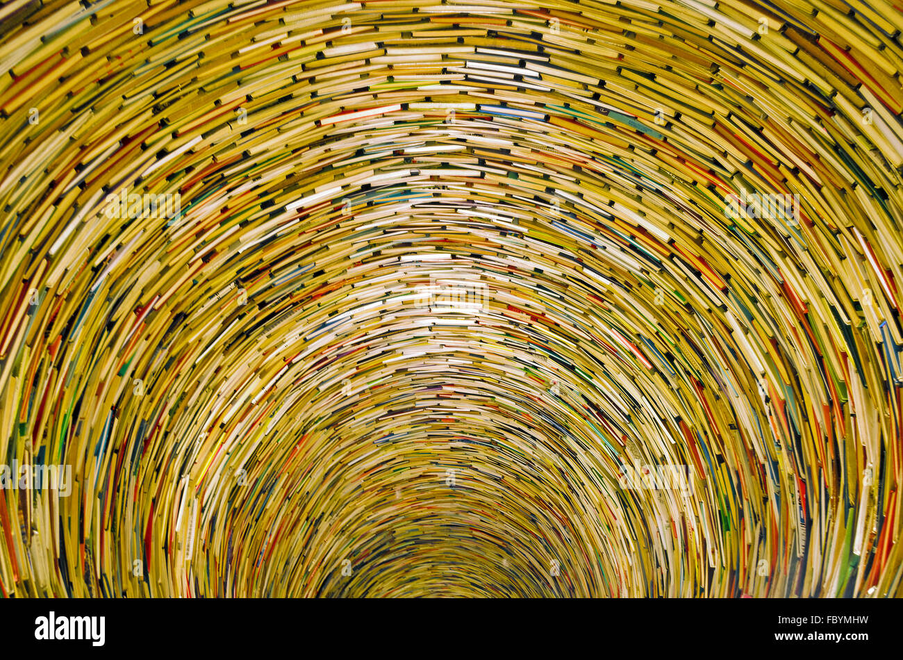 inner view of a round stack of books Stock Photo - Alamy