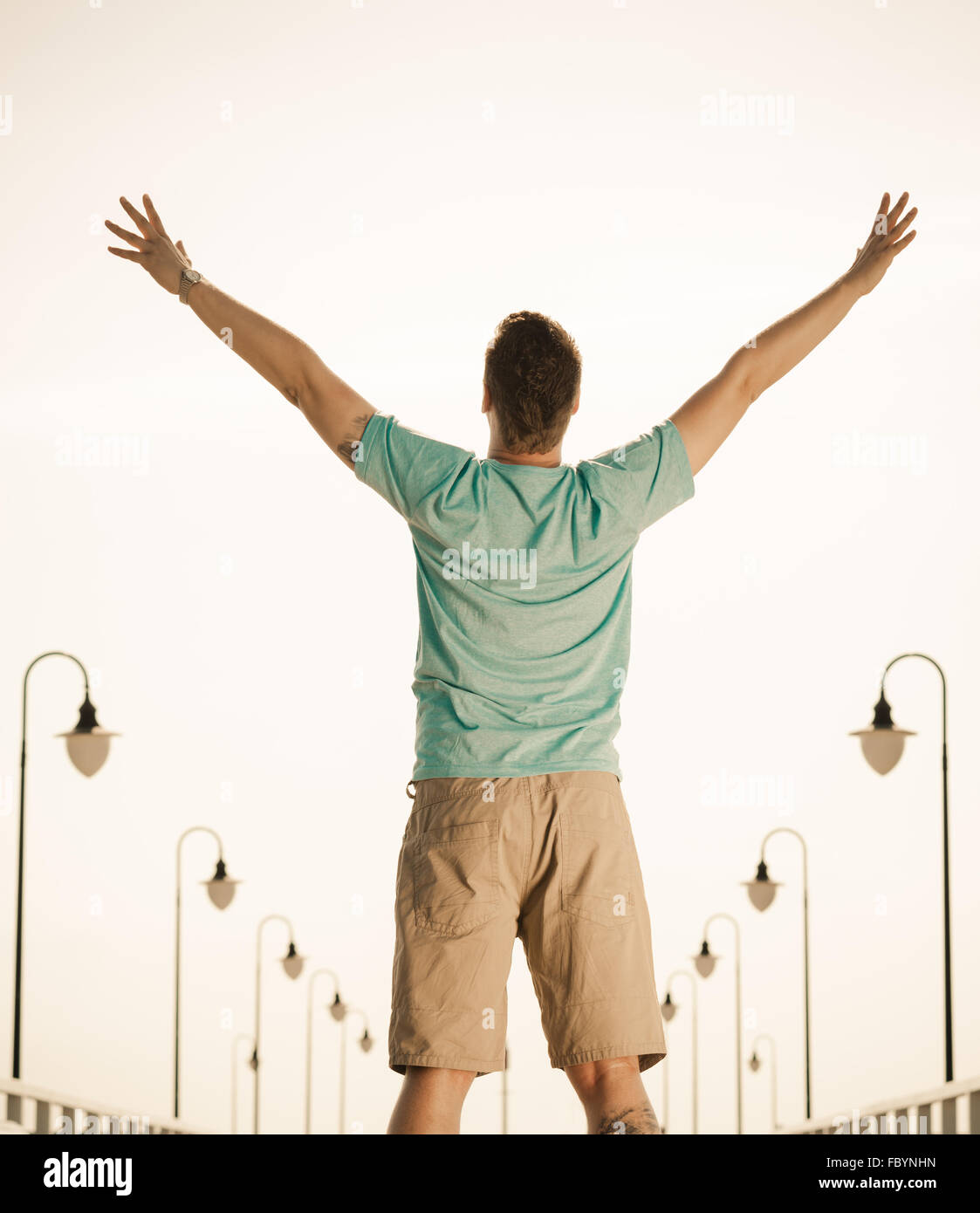 lifestyle concept - man enjoying summer outdoors Stock Photo - Alamy
