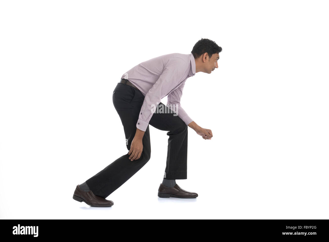 An businessman running away isolated on white background Stock Photo ...