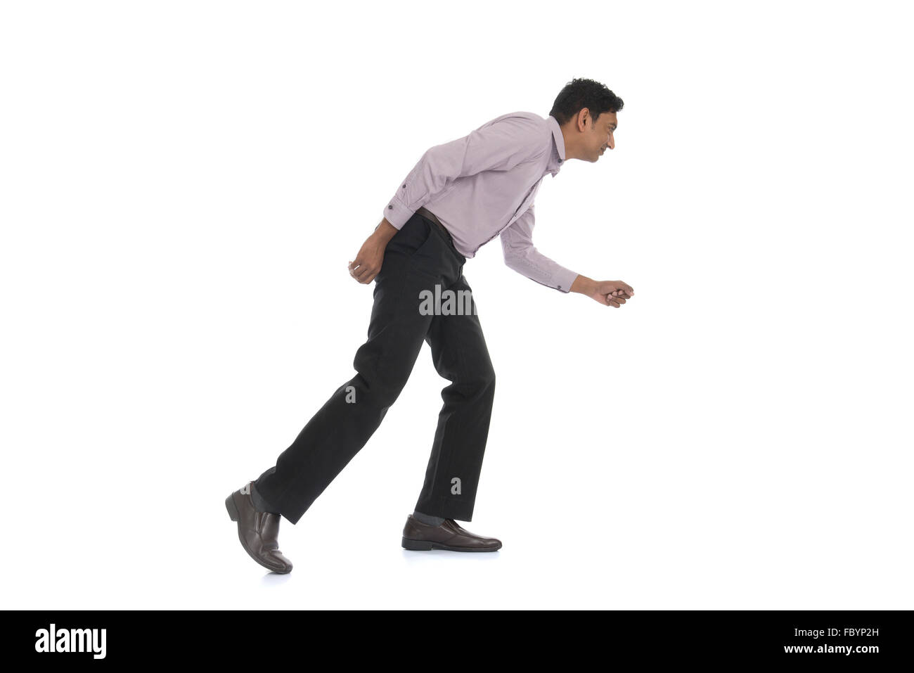 An businessman running away isolated on white background Stock Photo ...