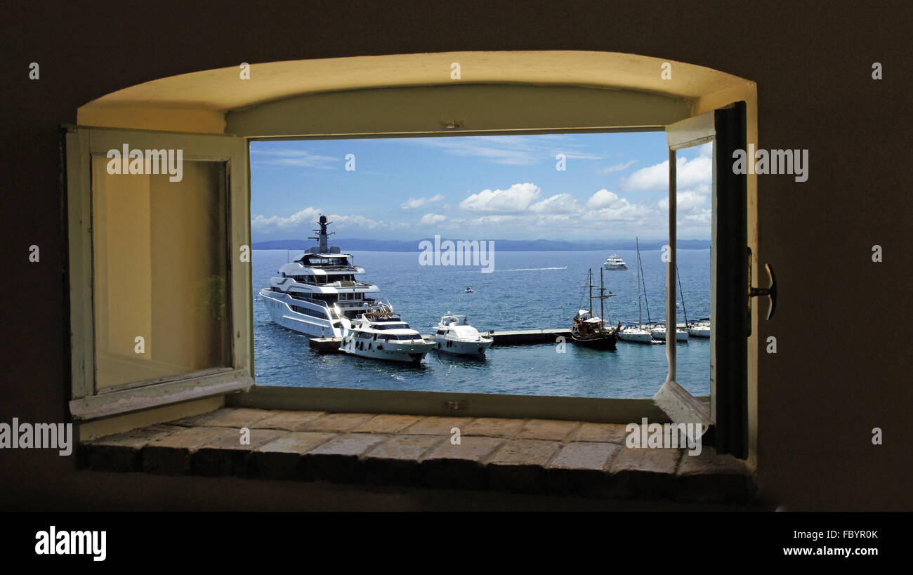 greece in a window Stock Photo - Alamy