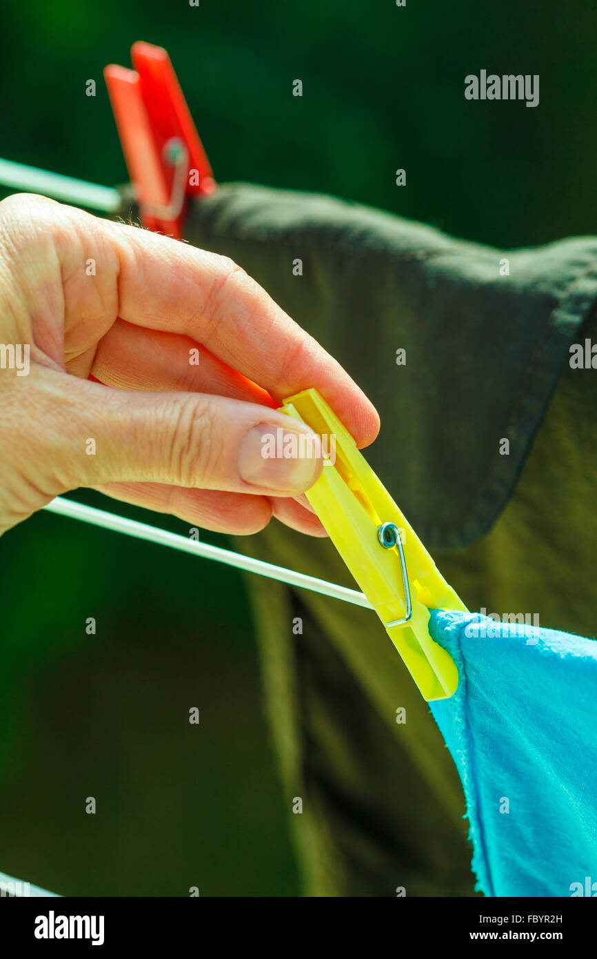 Wet Clothes Drying On Hand High Resolution Stock Photography and Images ...