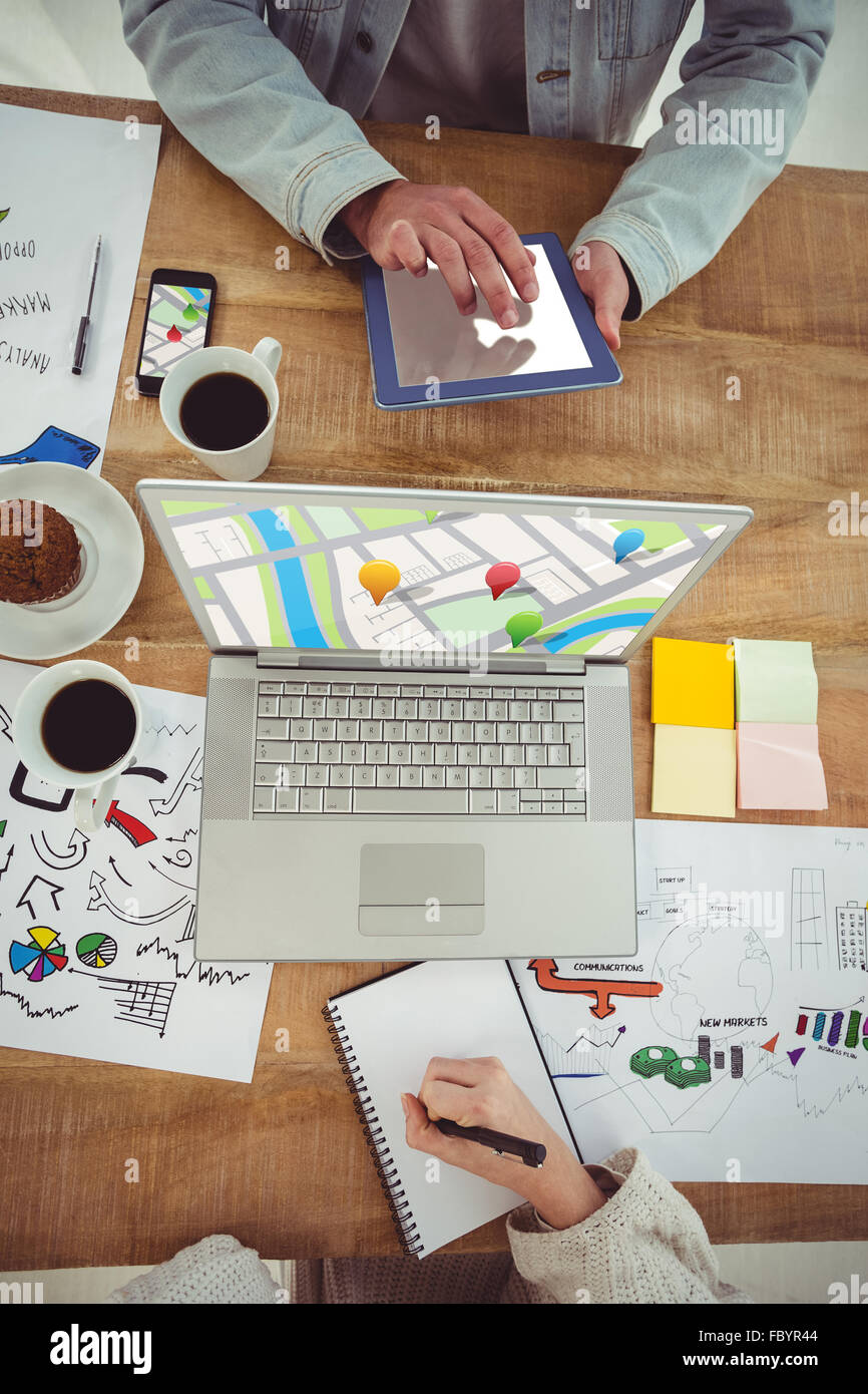 Composite image of map app Stock Photo - Alamy