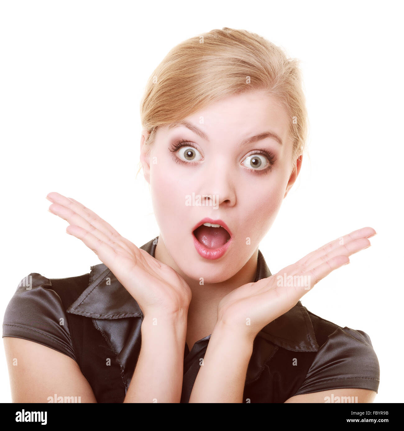 Shocked blonde secretary isolated hi-res stock photography and images - Alamy