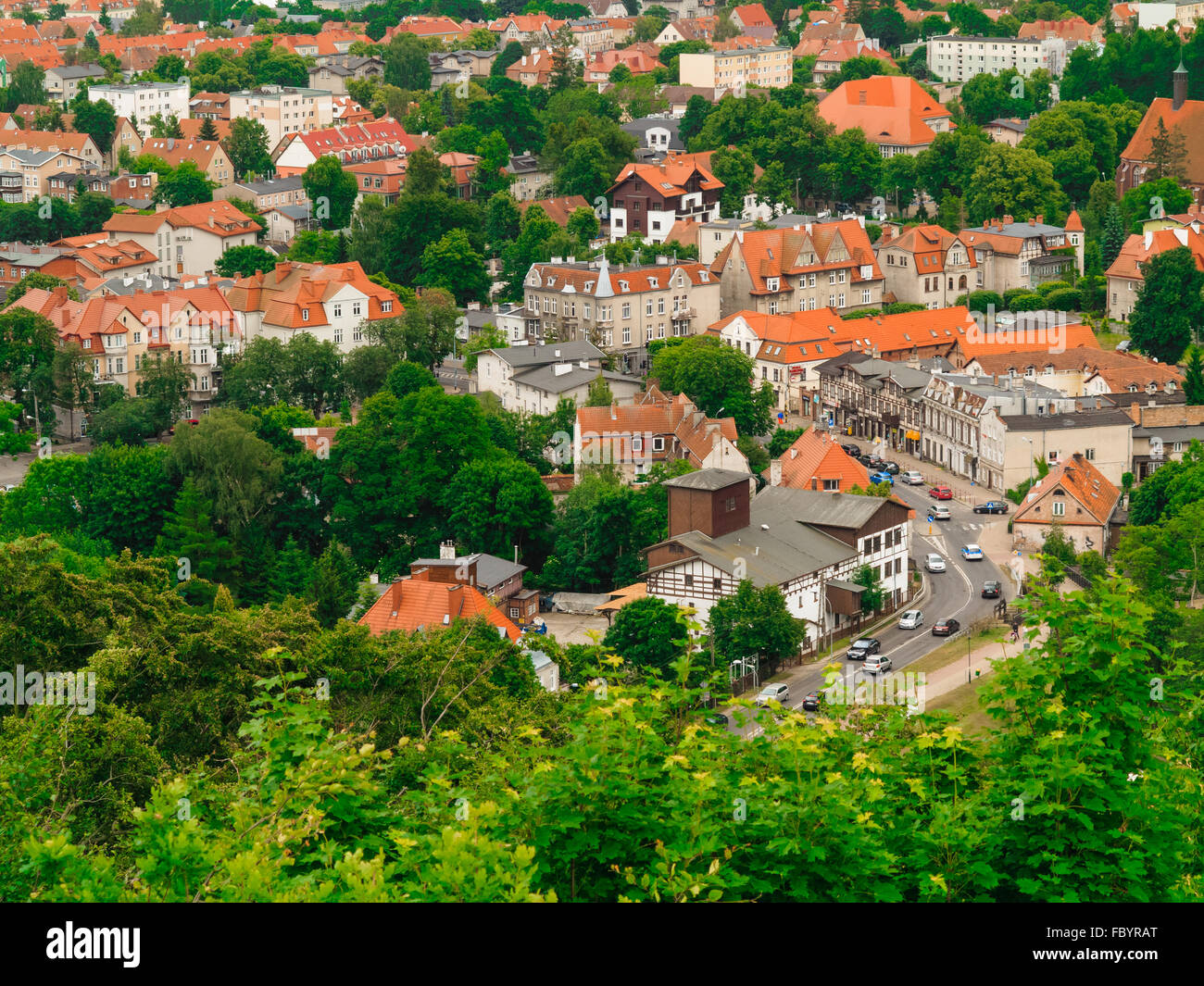 aerial view from tower of district gdansk buildings. urban Stock Photo ...