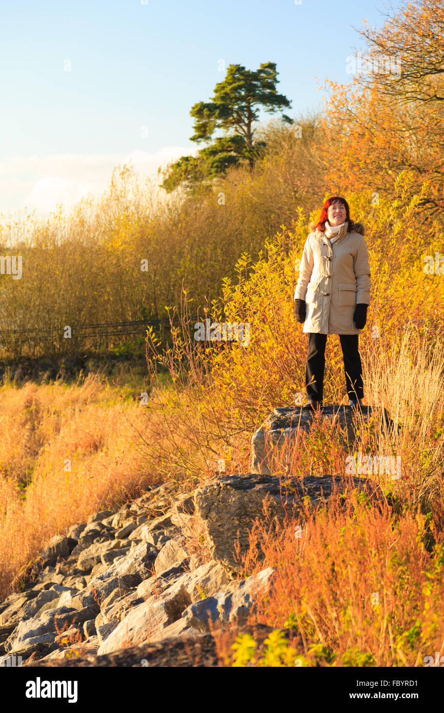 Mature woman outdoor autumn hi-res stock photography and images - Alamy