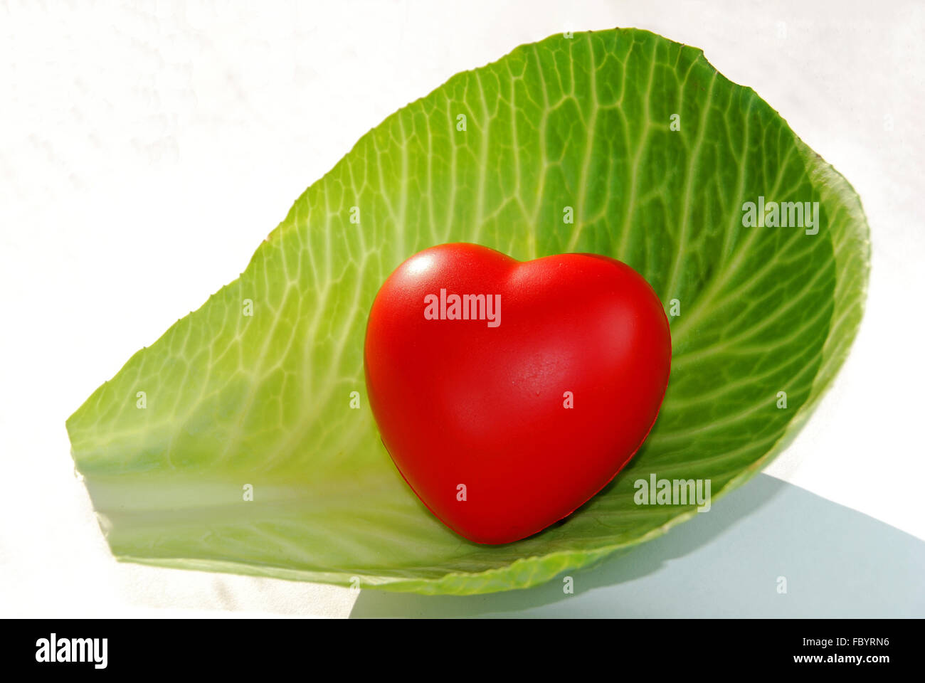 Red heart in cabbage nest Stock Photo - Alamy