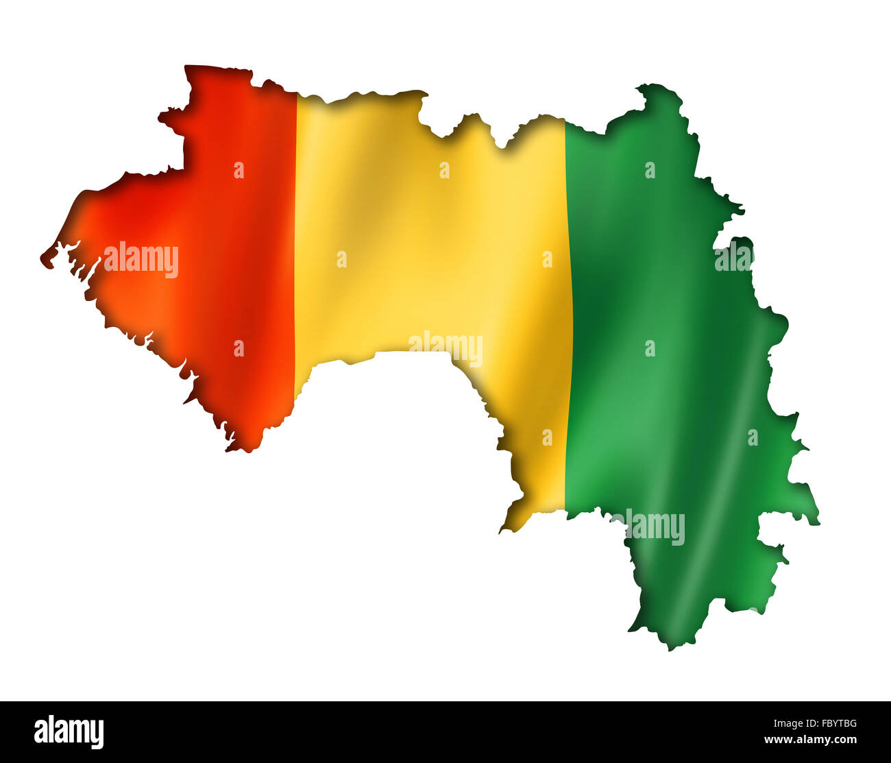 Guinea flag on 3d map hi-res stock photography and images - Alamy