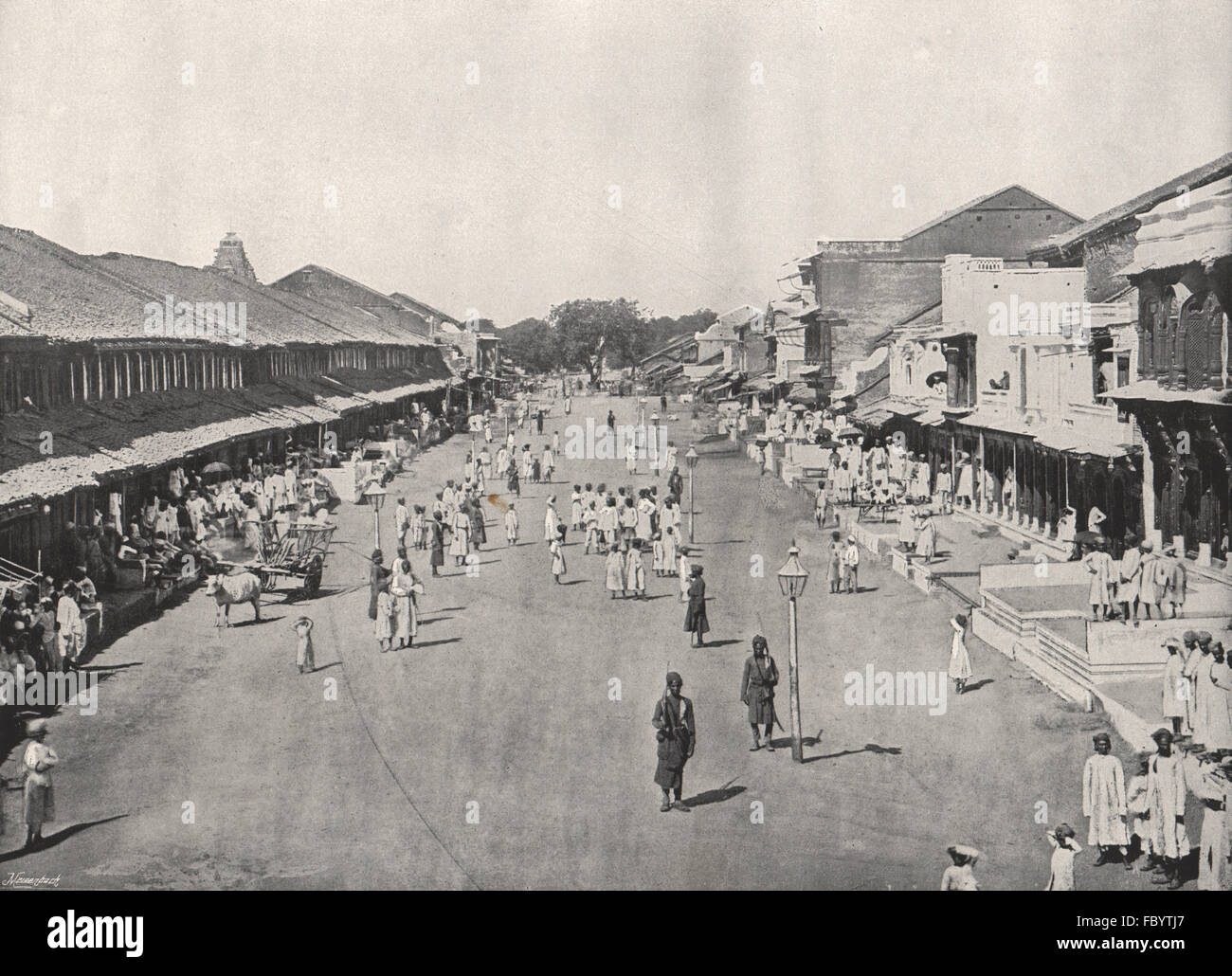 CALCUTTA (KOLKATA) . Bazaar scene in native quarter. India, antique ...