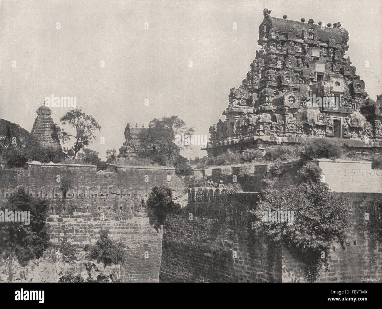 THANJAVUR. The moat and the fort. India, antique print 1895 Stock Photo ...