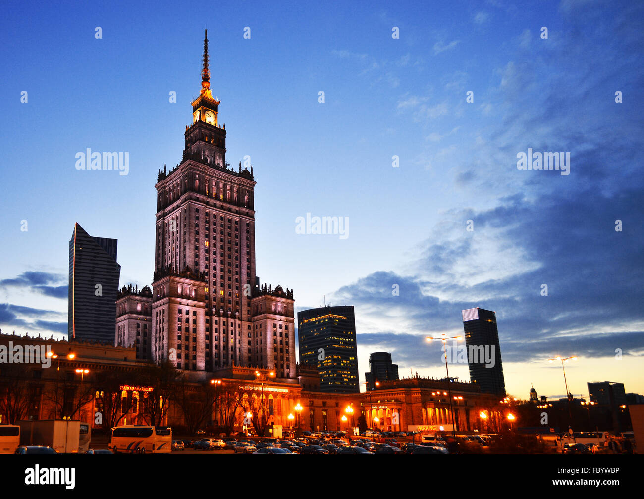 Warsaw city center with Palace of Culture and Science Stock Photo - Alamy