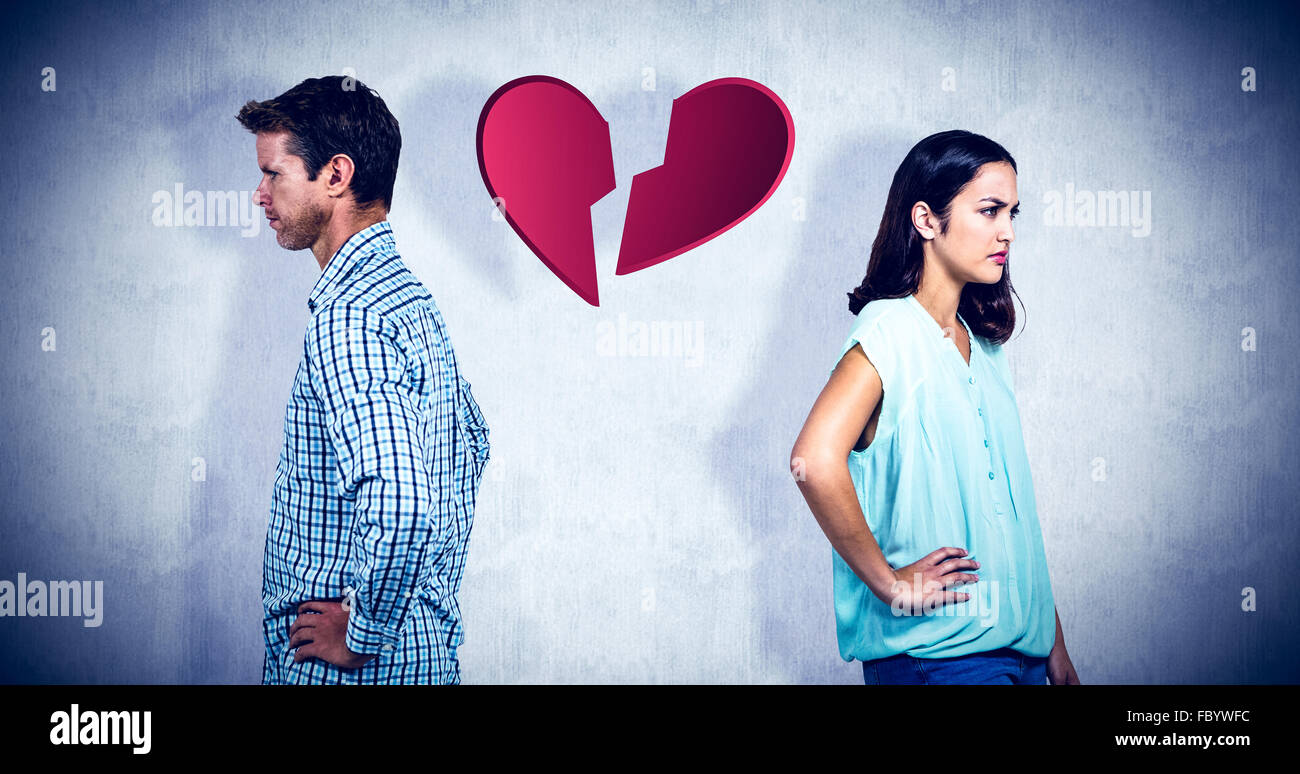 Composite image of frustrated couple ignoring each other Stock Photo ...