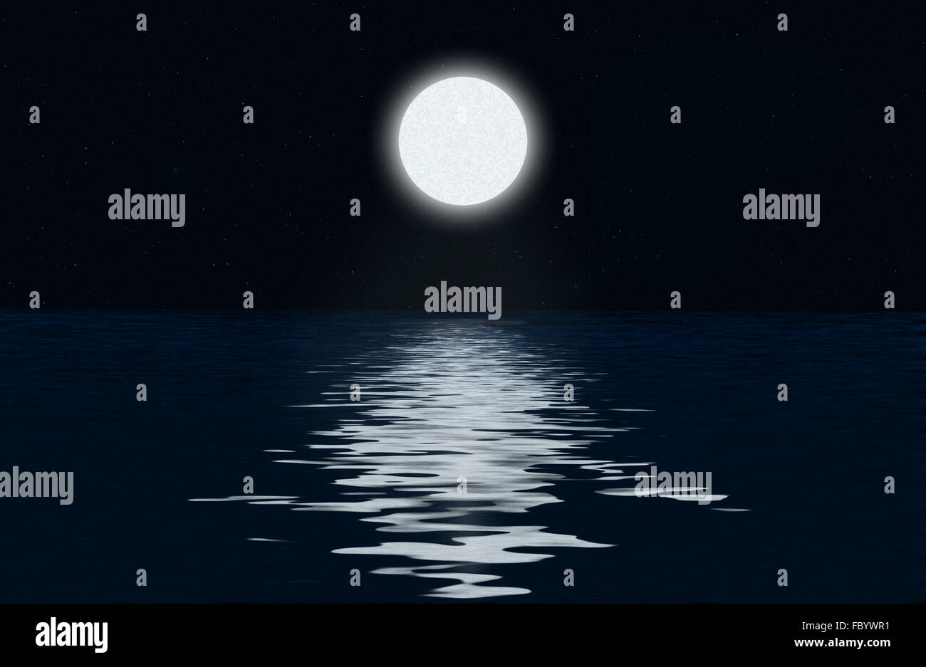 The moon and the moonlit path Stock Photo - Alamy