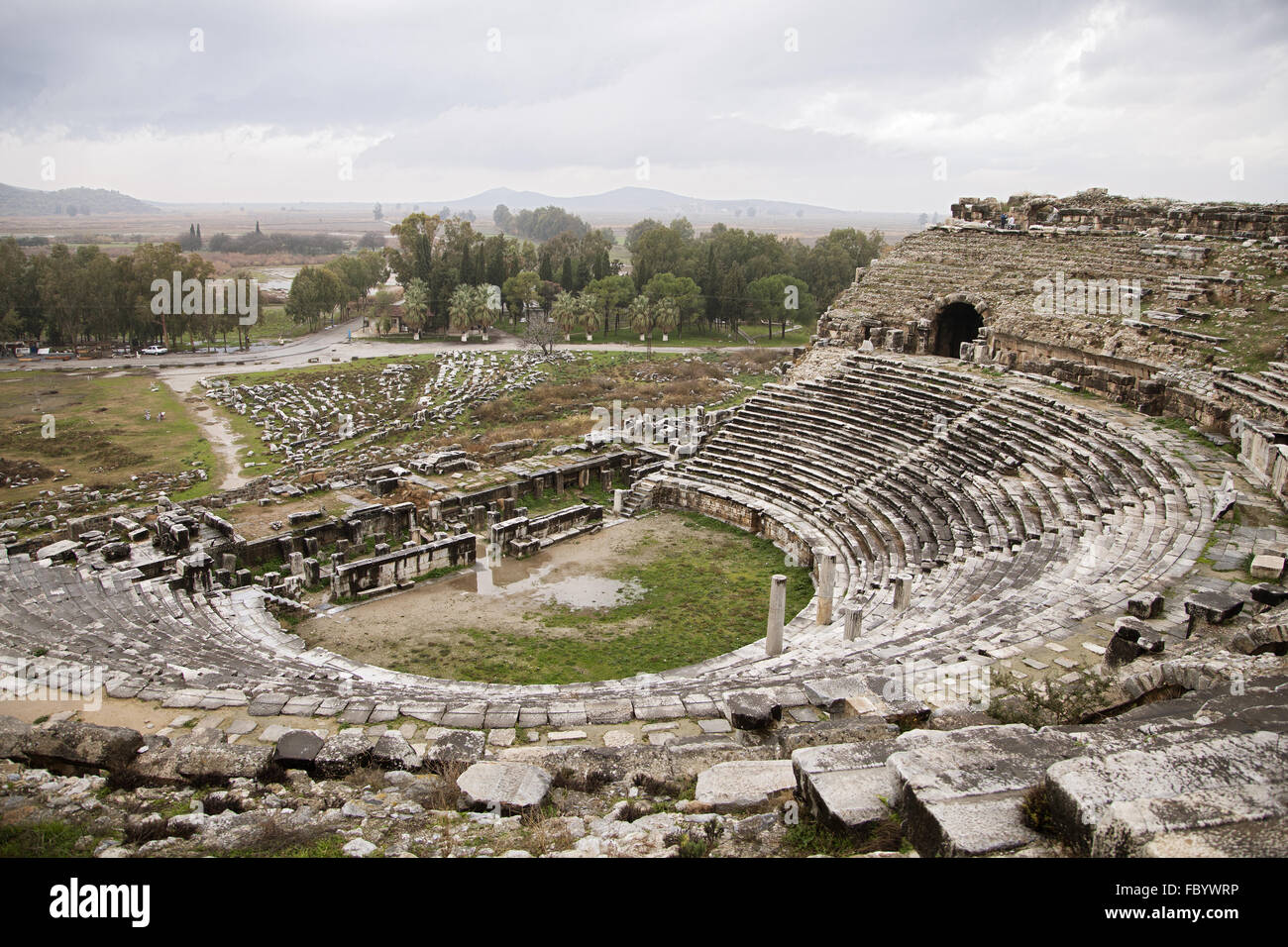 Ancient greek amphitheater in Turkey Stock Photo - Alamy