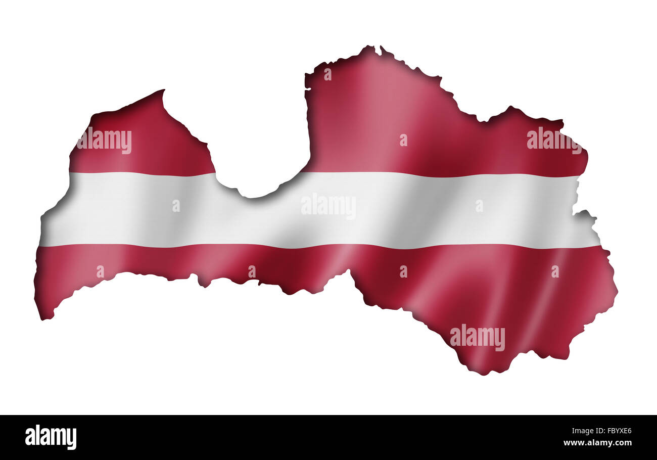 Latvian flag map Stock Photo - Alamy