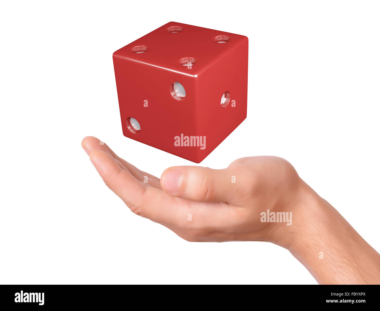 hand holding dice isolated on white background Stock Photo - Alamy