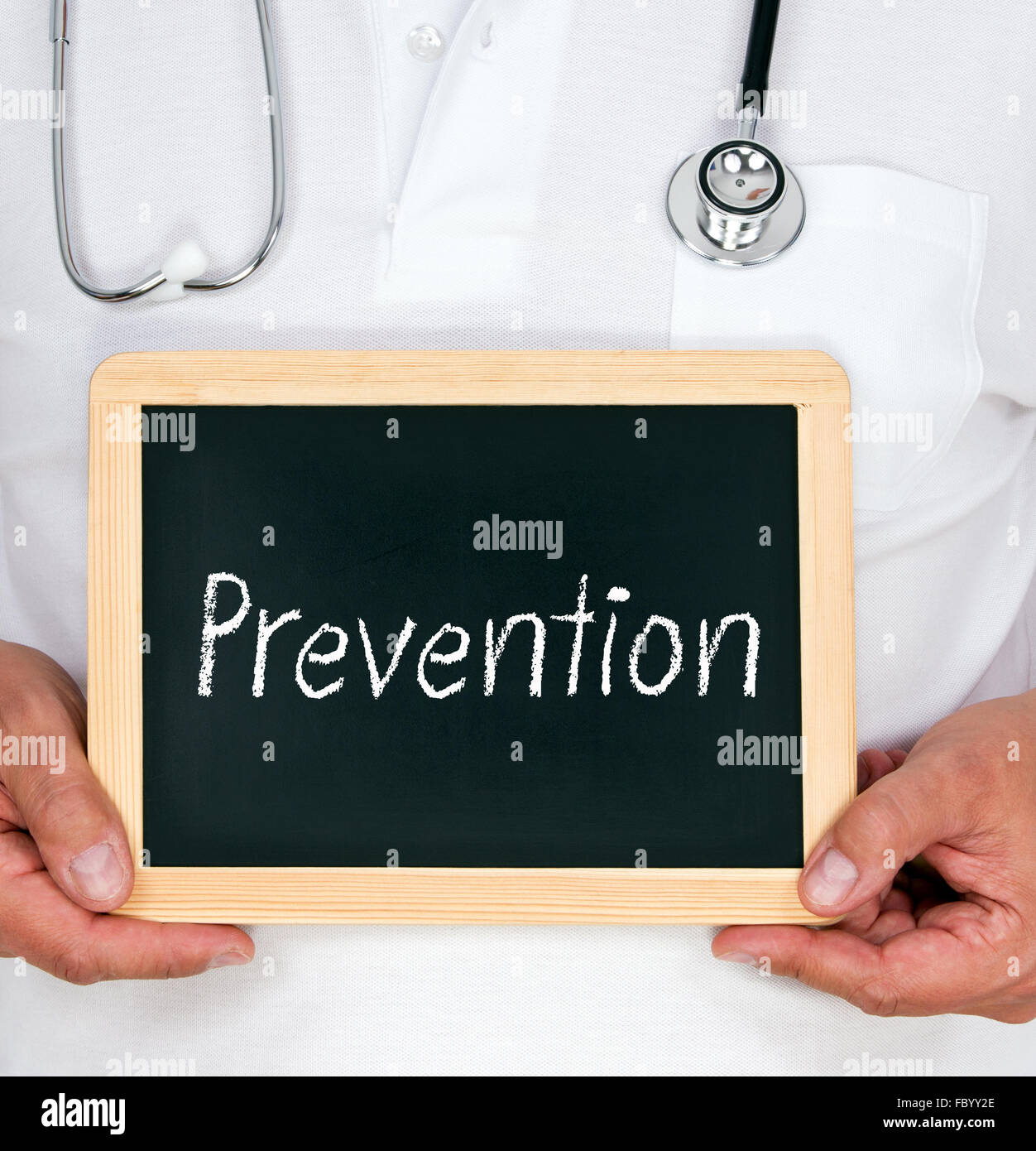 Prevention - Doctor with chalkboard Stock Photo - Alamy