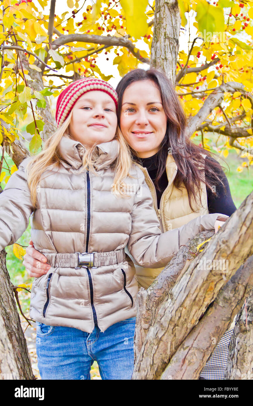 Mother and daughter in autumn Stock Photo - Alamy