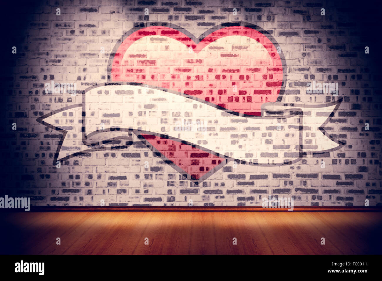 Composite image of heart with scroll Stock Photo - Alamy