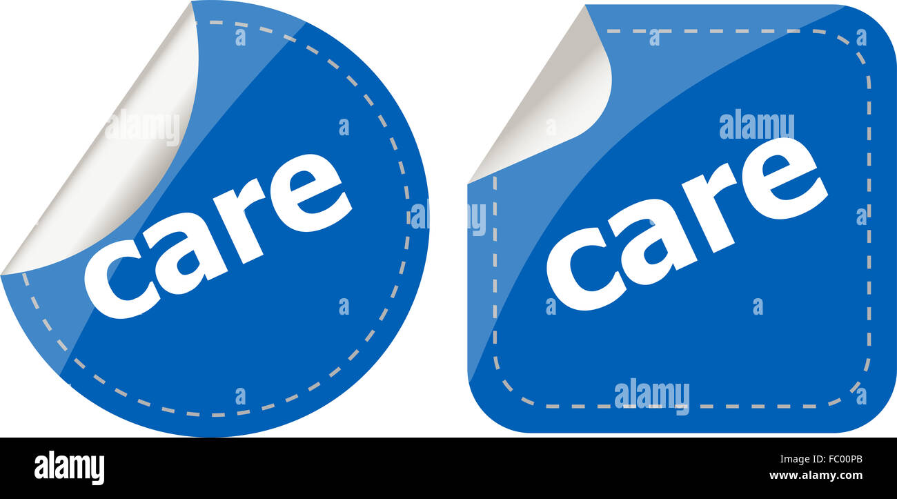 care word stickers set, web icon button Stock Photo - Alamy