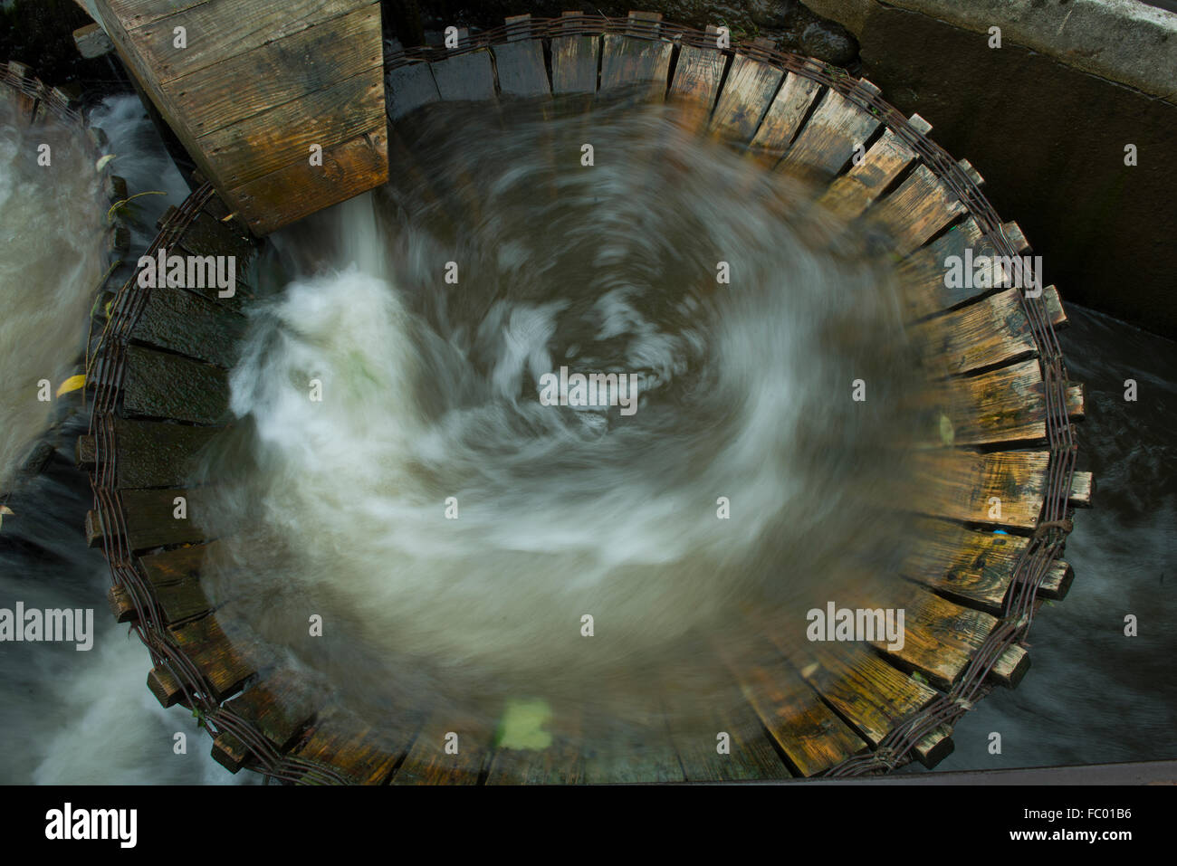 large wooden washing machines which draw water from the river for ...