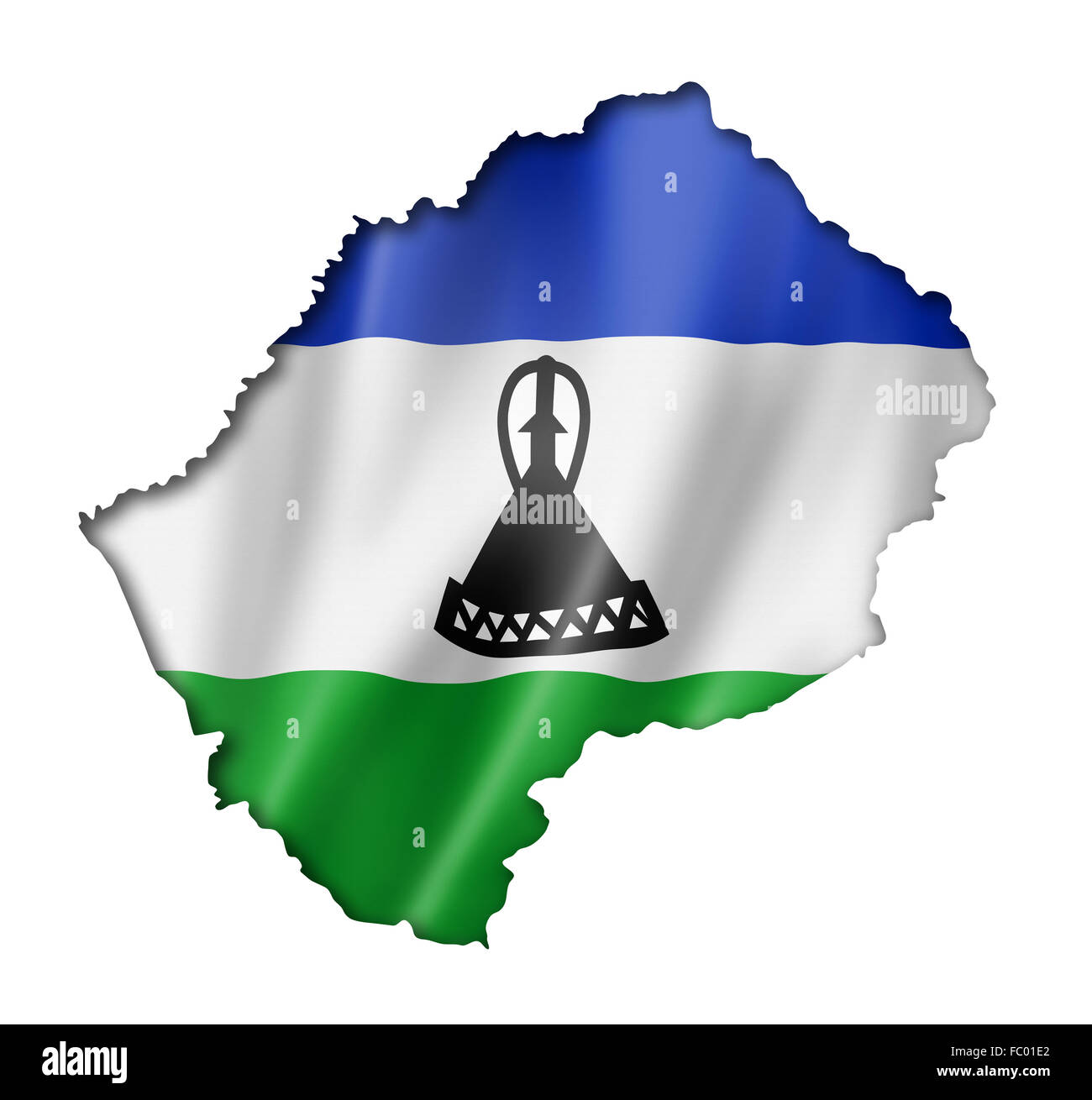 Lesotho national flag map Cut Out Stock Images & Pictures - Alamy