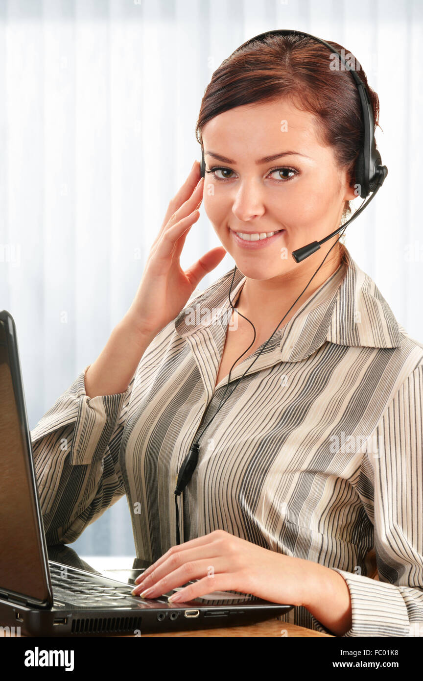 Call center operator. Customer support. Help desk Stock Photo - Alamy