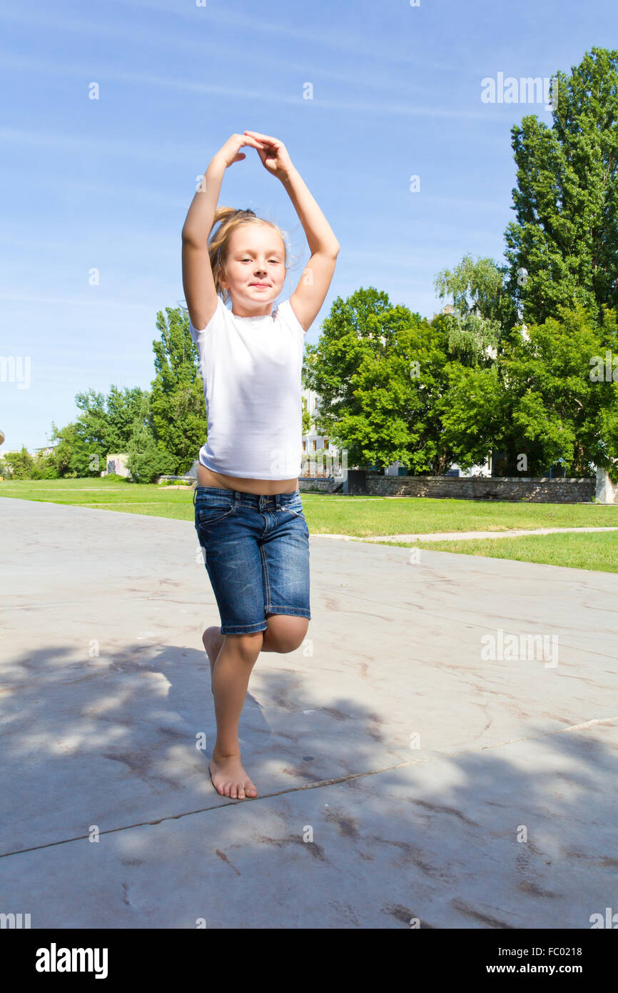 One girl jumping hi-res stock photography and images - Alamy