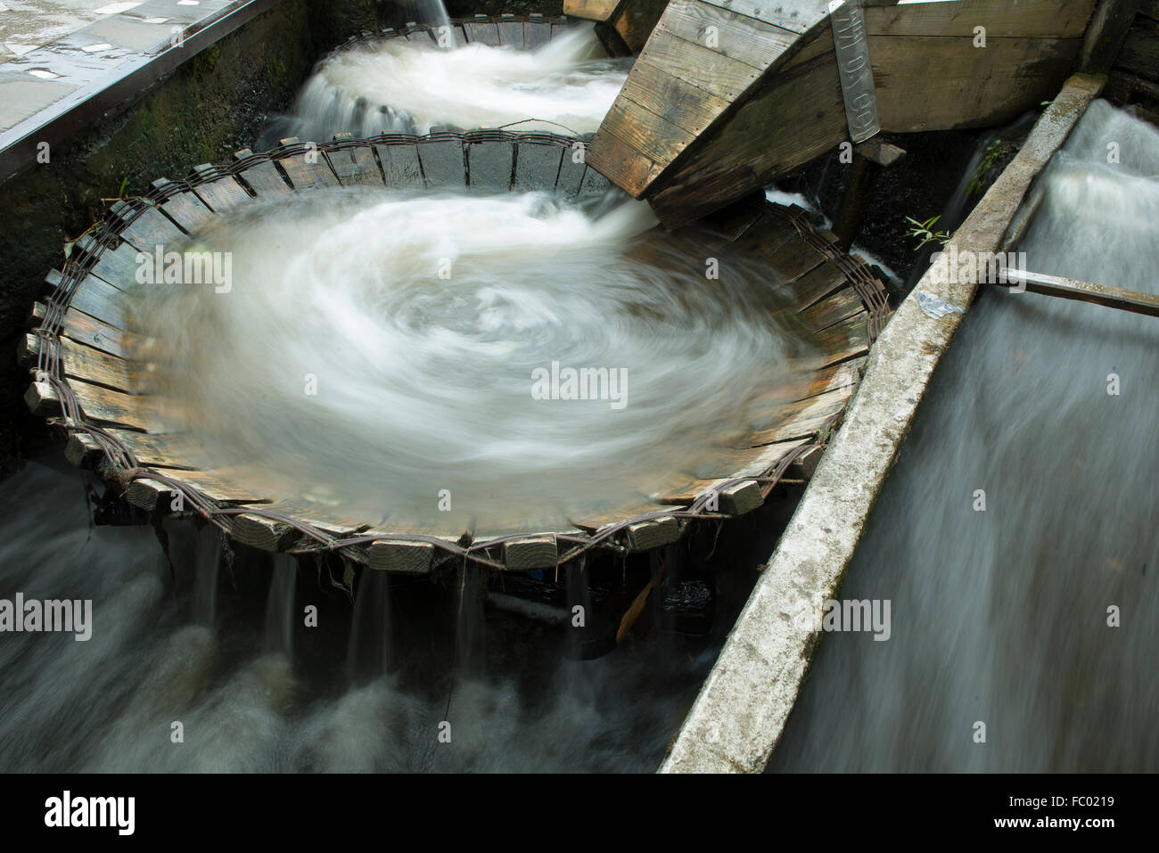 large wooden washing machines which draw water from the river for ...