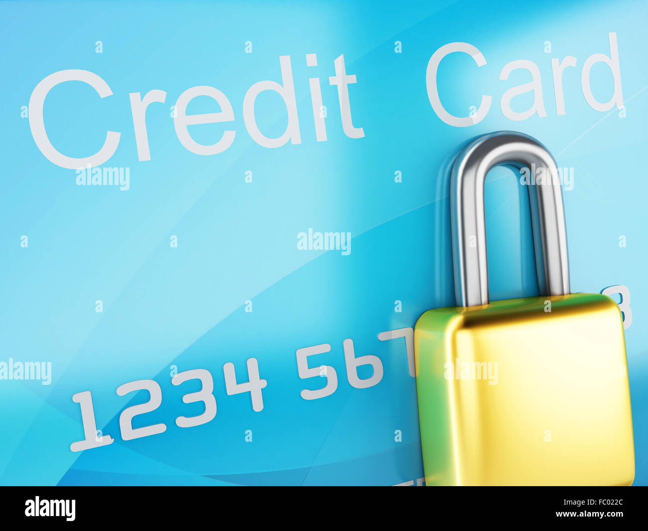 Credit Card and lock.safe banking concept on white Stock Photo - Alamy